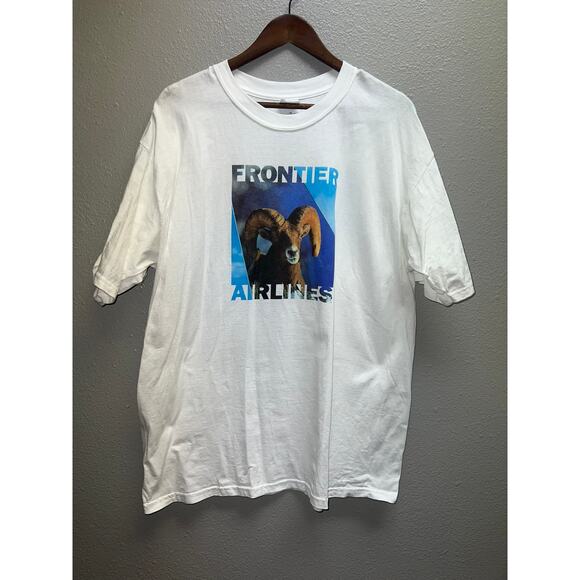 Gildan | Shirts | Vintage Frontier Airlines Shirt Rocky Mountain ...